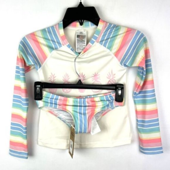 Billabong | Swim | Billabong Girls Long Sleeve Rashguard Swimsuit Set ...